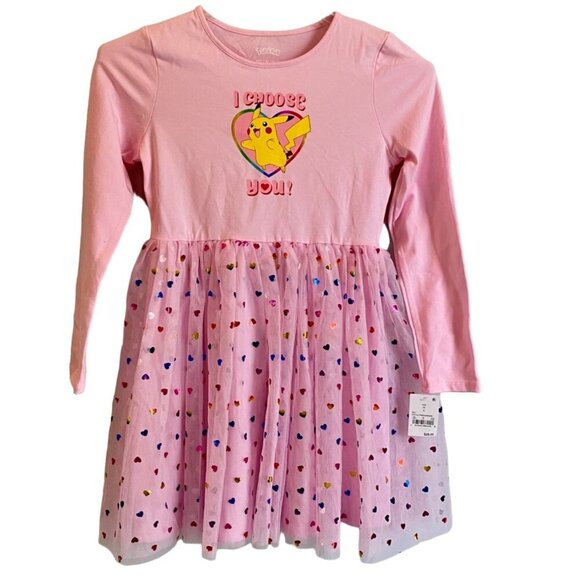 Pokemon | Dresses | Pokemon Pikachu I Choose You Pink Sparkle Heart ...